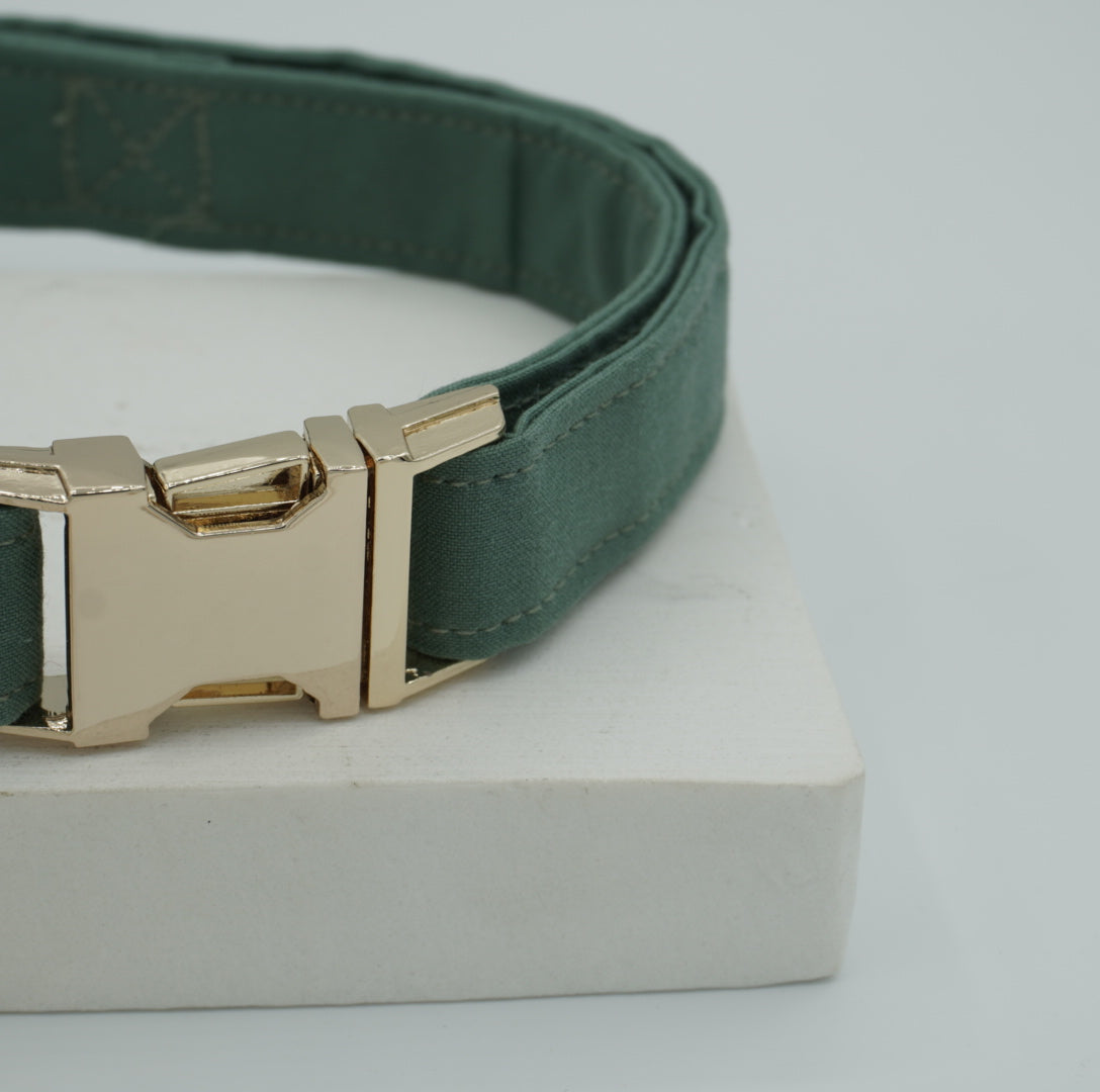 Collar in River Green, Gold hardware – Bashe London